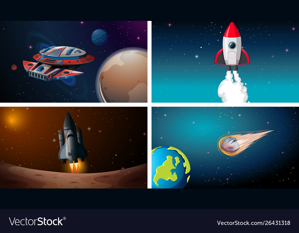 Set space backgrounds Royalty Free Vector Image