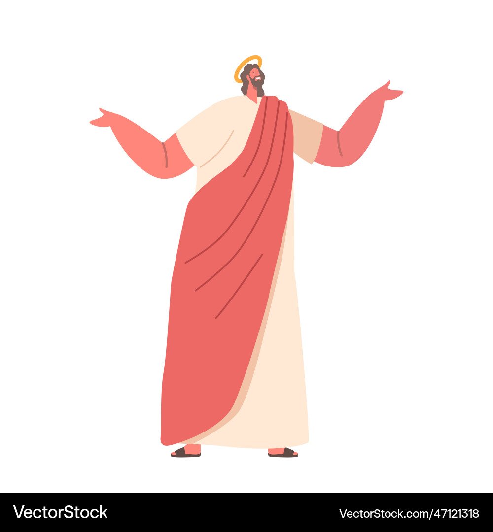 Smiling jesus christ character with joyful Vector Image