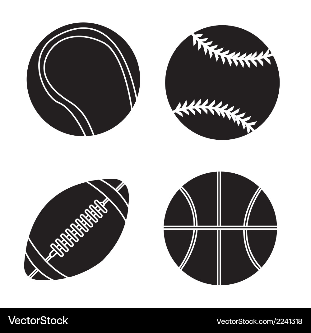 Sport balls silhouettes over white background Vector Image