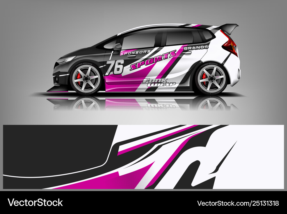 Sport car racing wrap design Royalty Free Vector Image