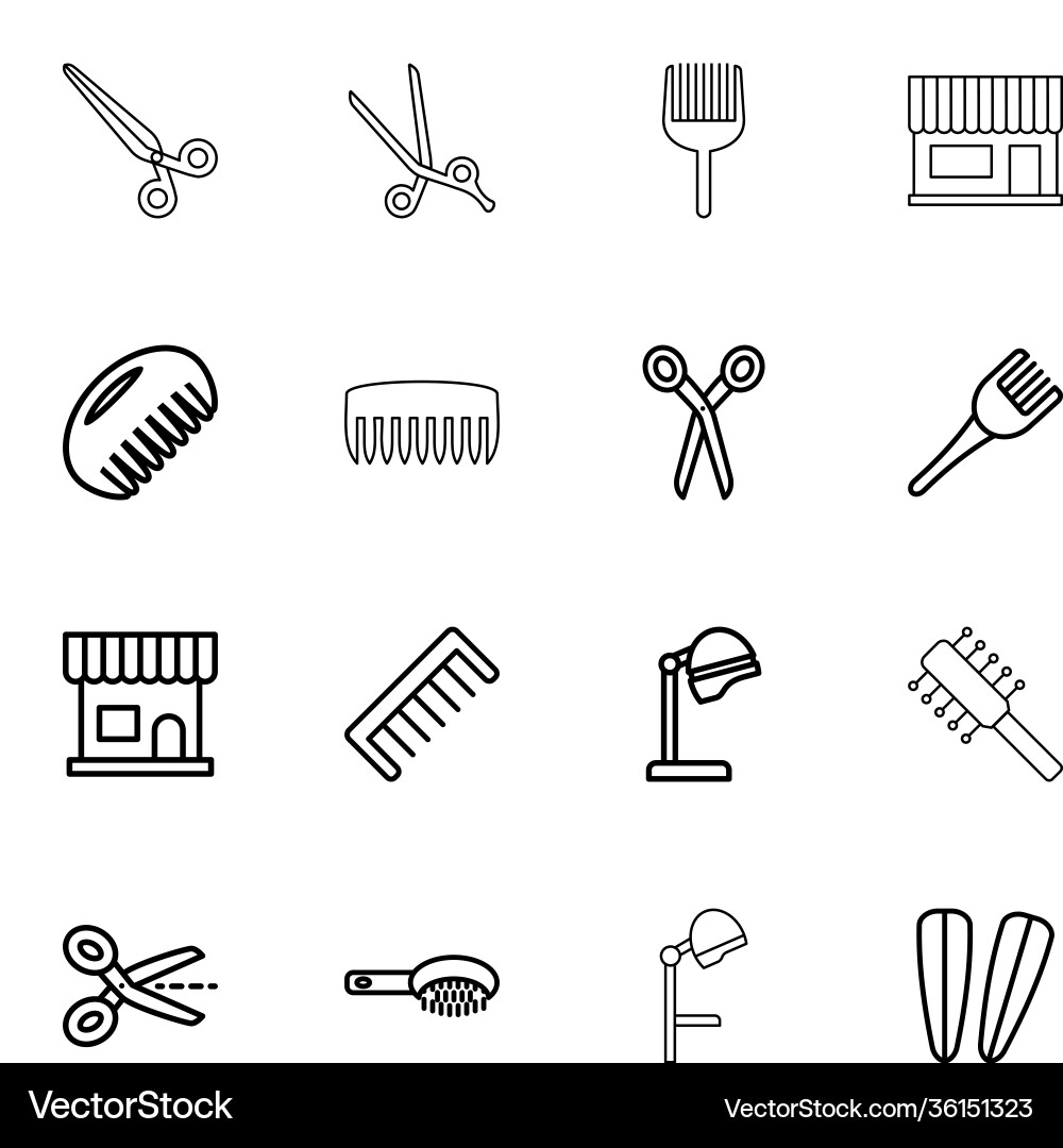 16 hairdressing icons Royalty Free Vector Image