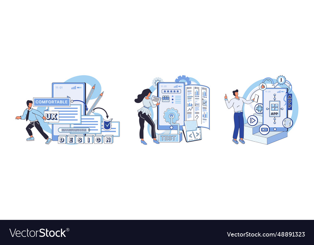Application Testing Metaphor Royalty Free Vector Image