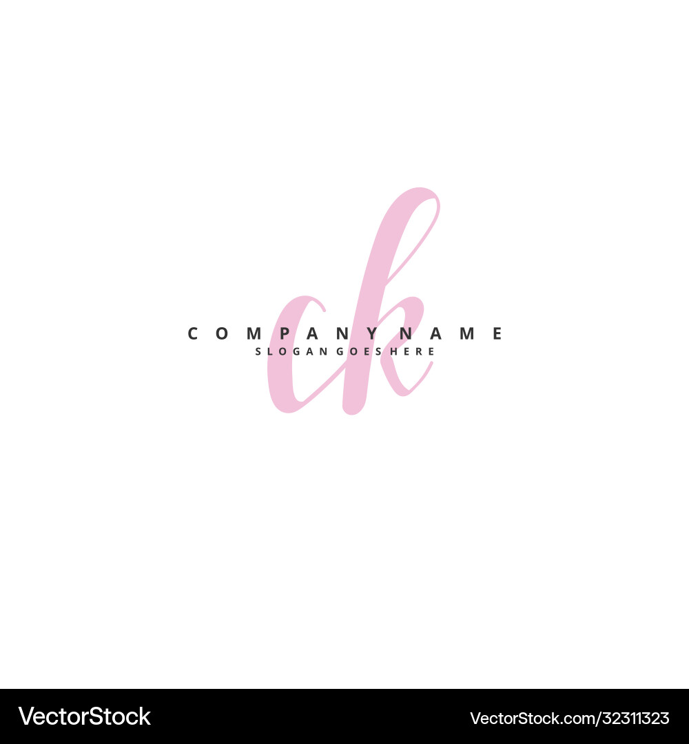 C k ck initial handwriting and signature logo Vector Image