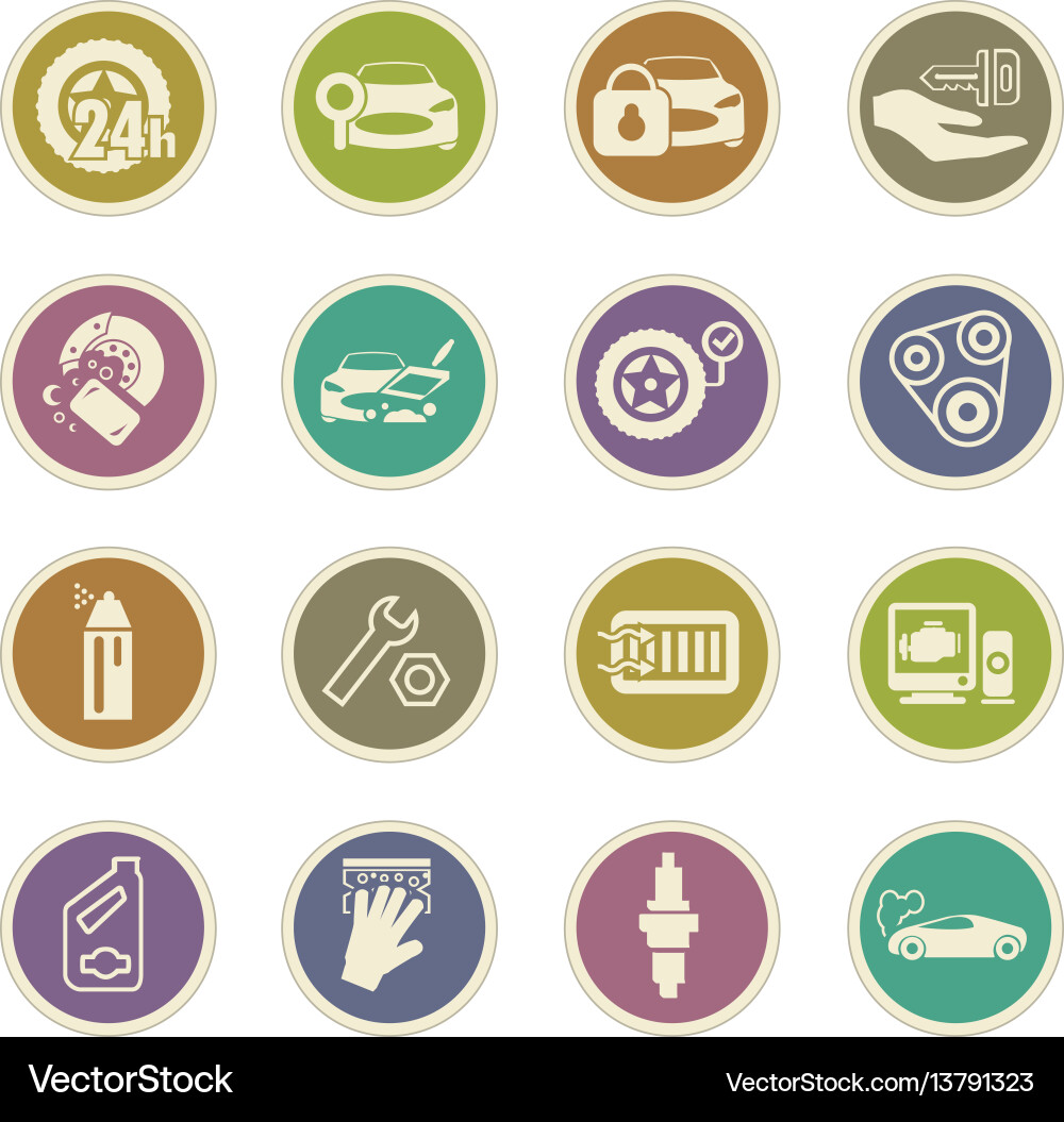Car shop icons set Royalty Free Vector Image - VectorStock
