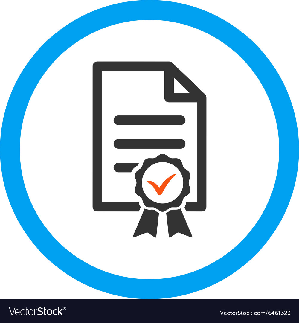 Certified rounded icon Royalty Free Vector Image