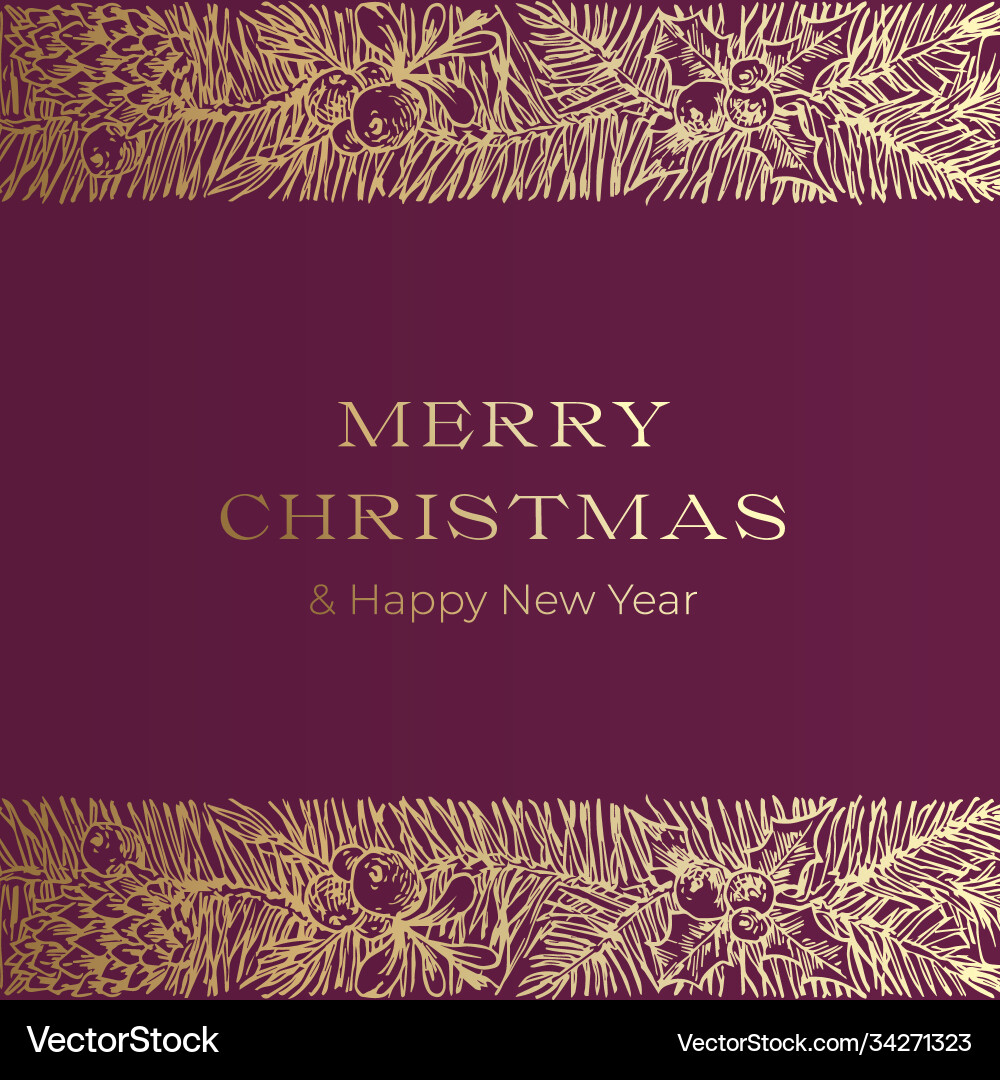 Christmas greetings banner template winter Vector Image
