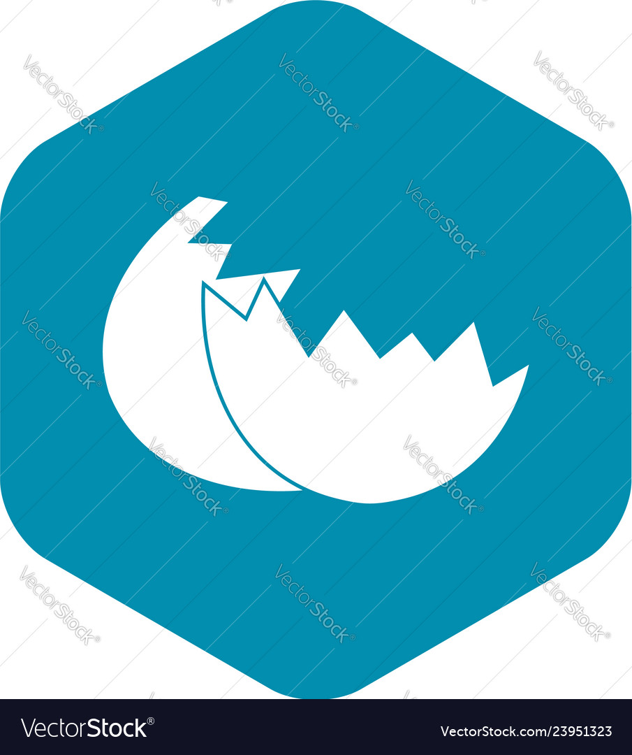 Egg shell icon simple style Royalty Free Vector Image