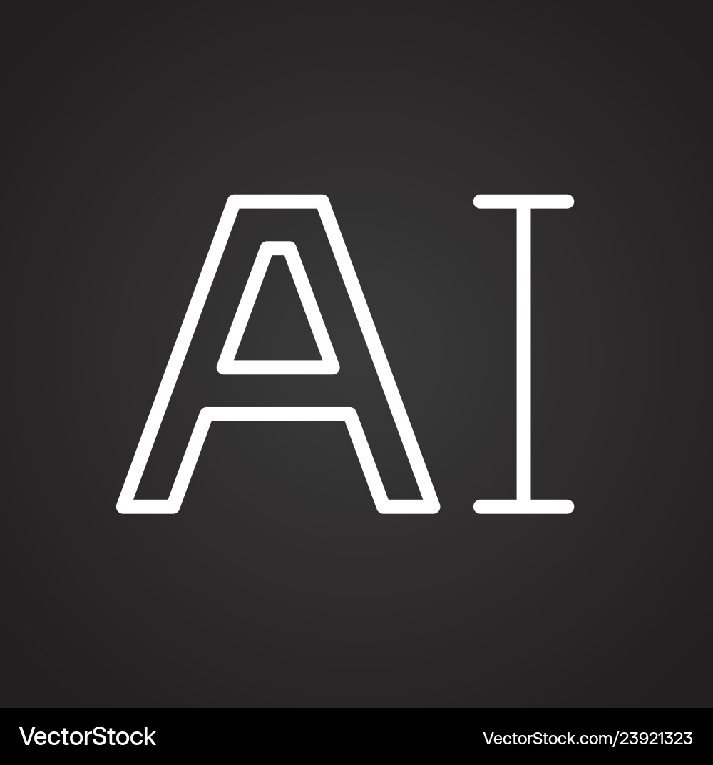Font line icon on black background for graphic Vector Image