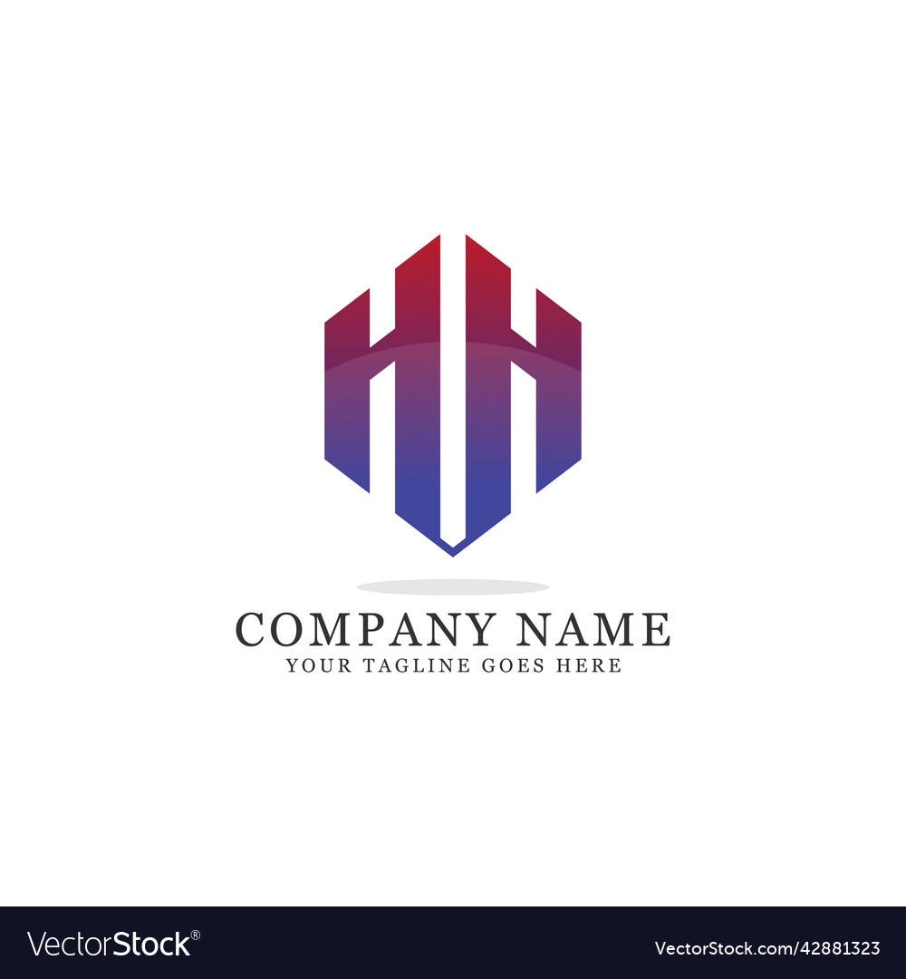 Hh monogram logo design initial name Royalty Free Vector