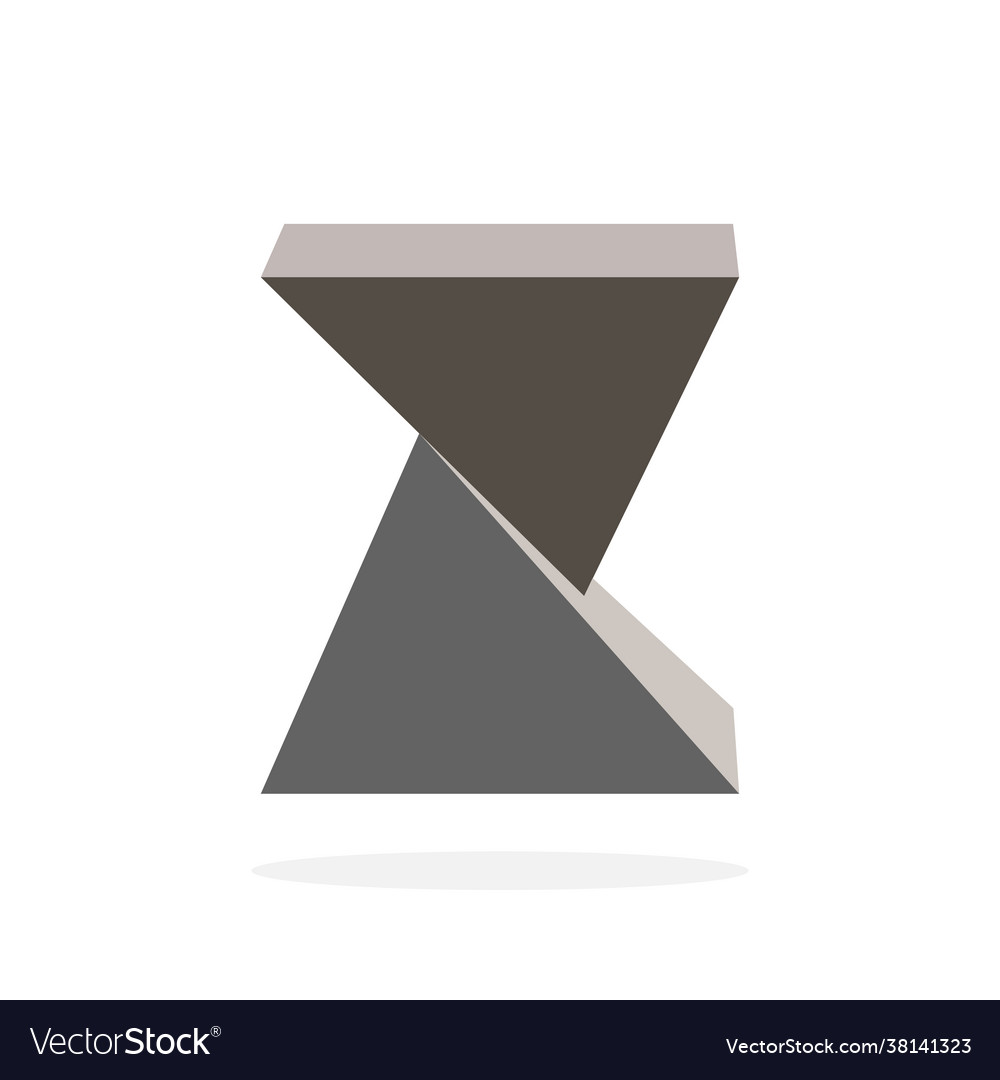 Polygon double triangle logo Royalty Free Vector Image