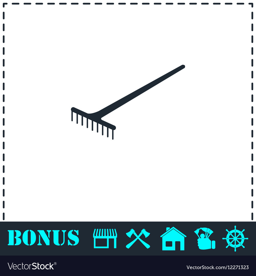 Rake icon flat Royalty Free Vector Image - VectorStock