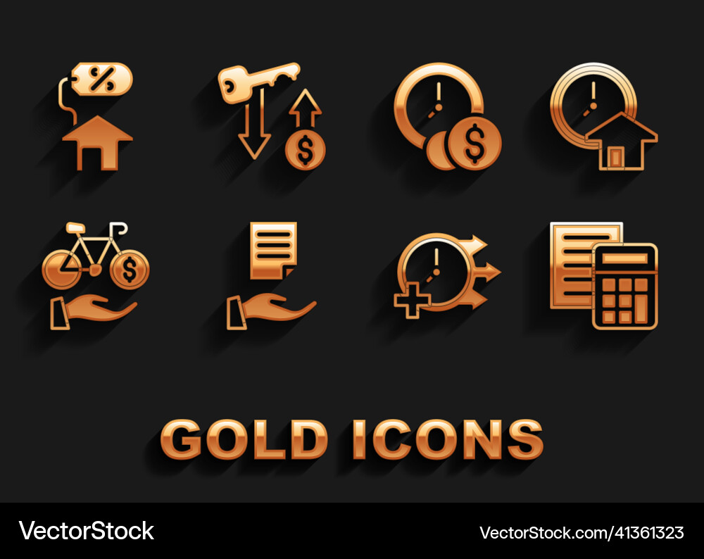 Set house contract time is money calculator Vector Image