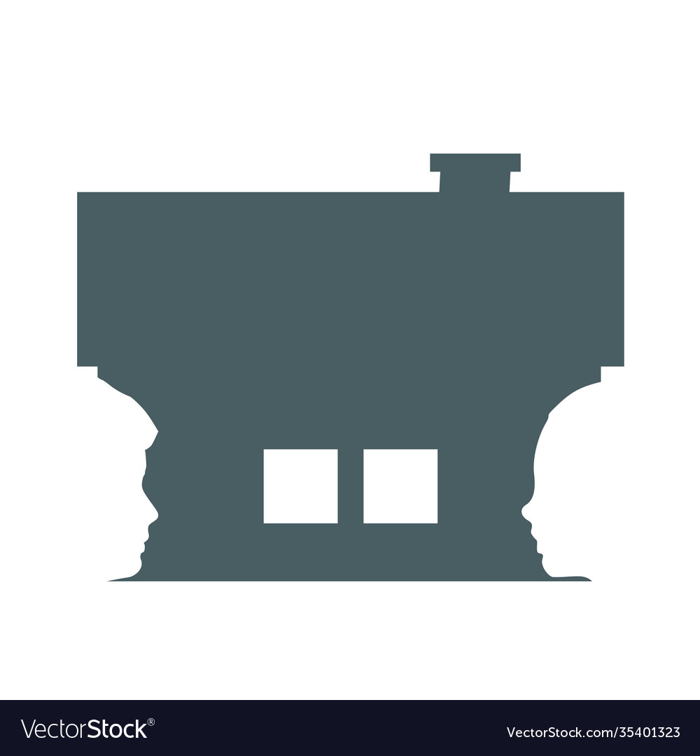 Silhouettes two head Royalty Free Vector Image