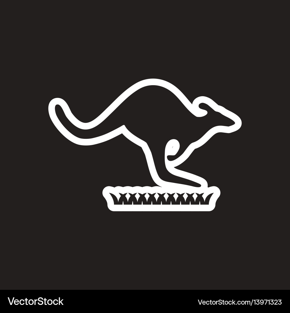 Stylish black and white icon australian kangaroo Vector Image
