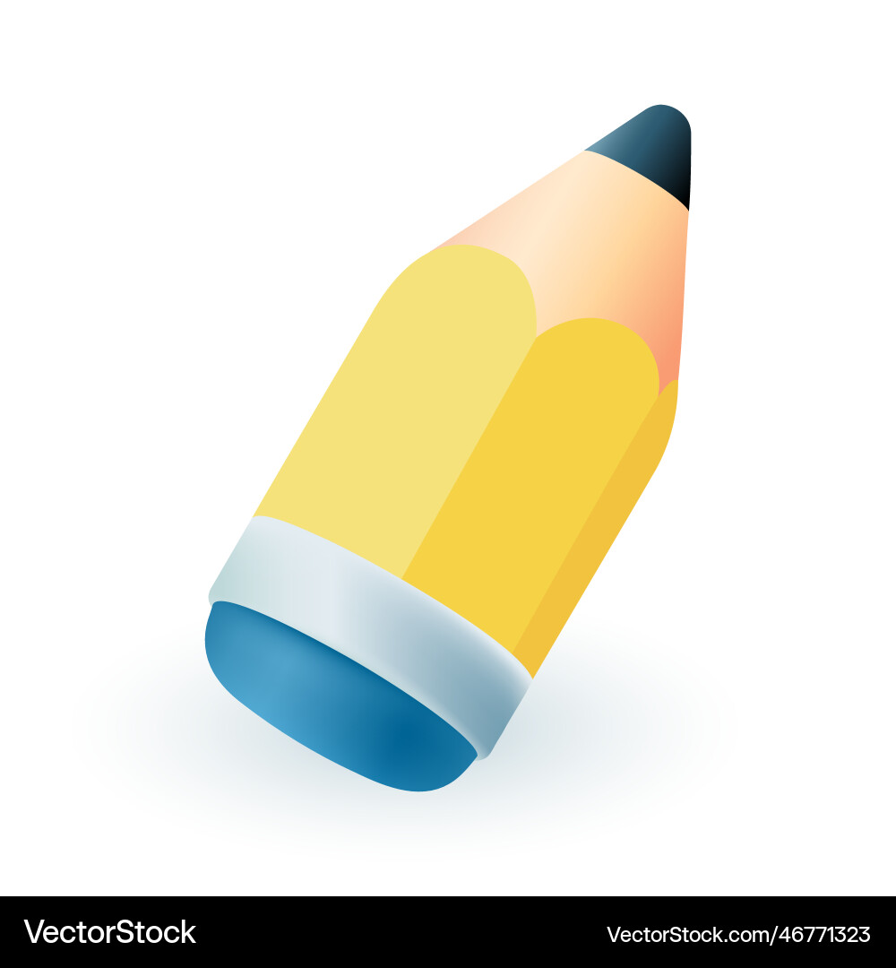 Wooden sharp pencil with graphite and rubber Vector Image