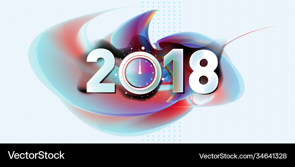 2018 new year on background a colorful Royalty Free Vector