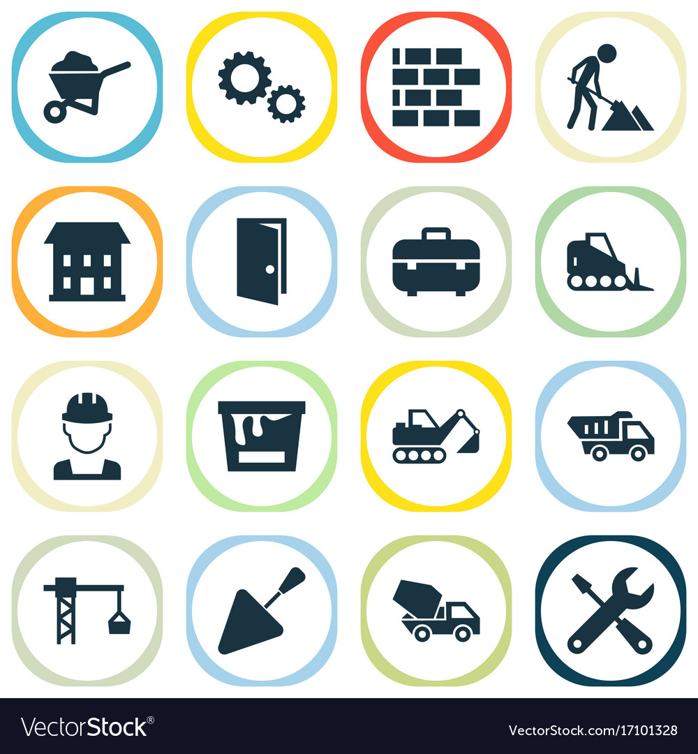 Architecture icons set collection of service Vector Image