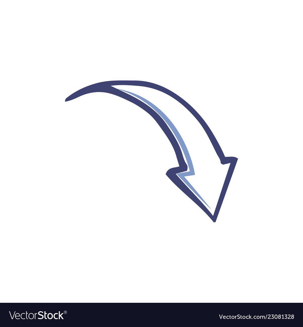 Arrow designed pointer back down isolated Vector Image