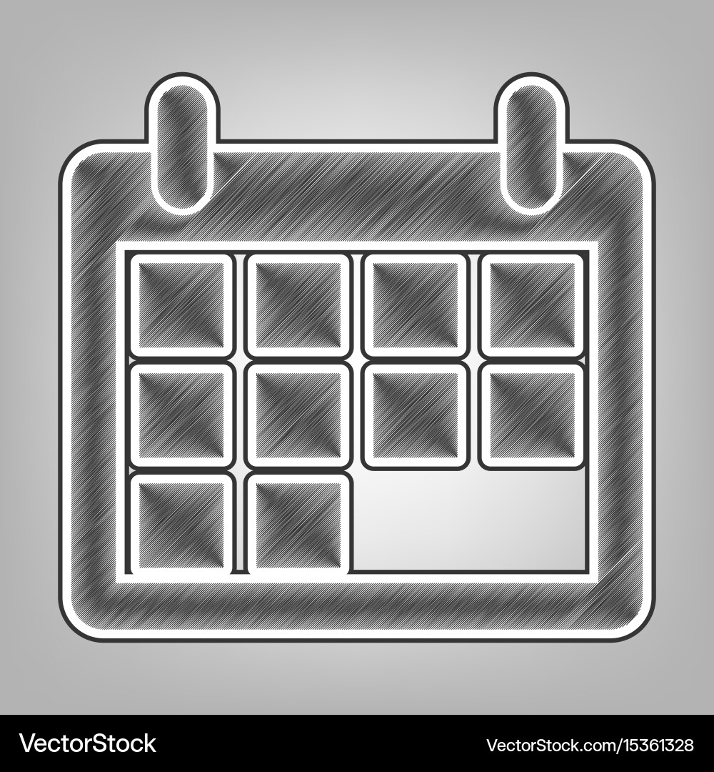 Calendar sign pencil sketch Royalty Free Vector Image
