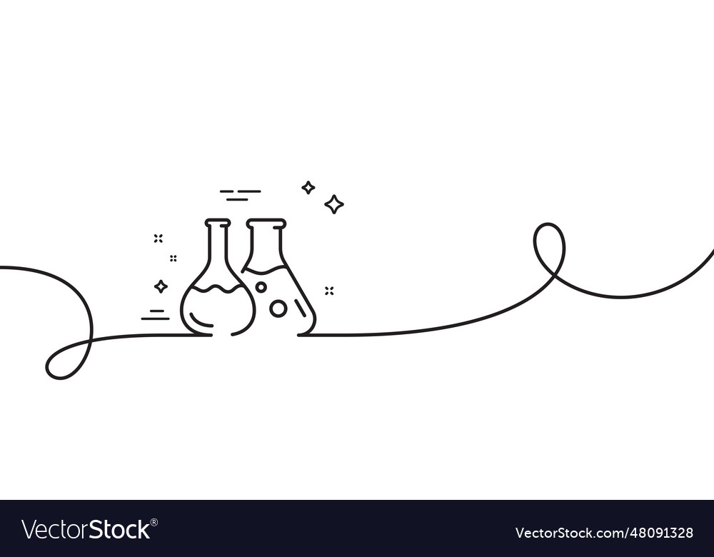 Chemistry lab line icon laboratory flask sign Vector Image