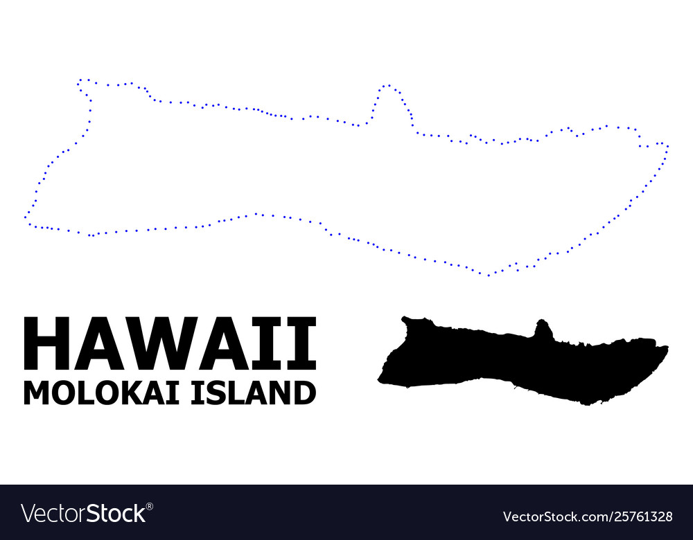 Contour dotted map molokai island Royalty Free Vector Image Contour dotted map molokai island Royalty Free Vector Image