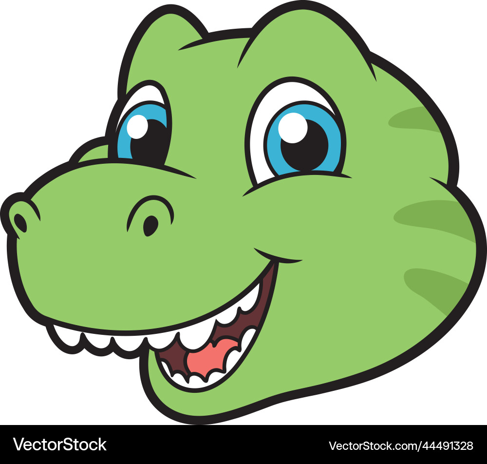 Cute baby t-rex head on white background 2 Vector Image