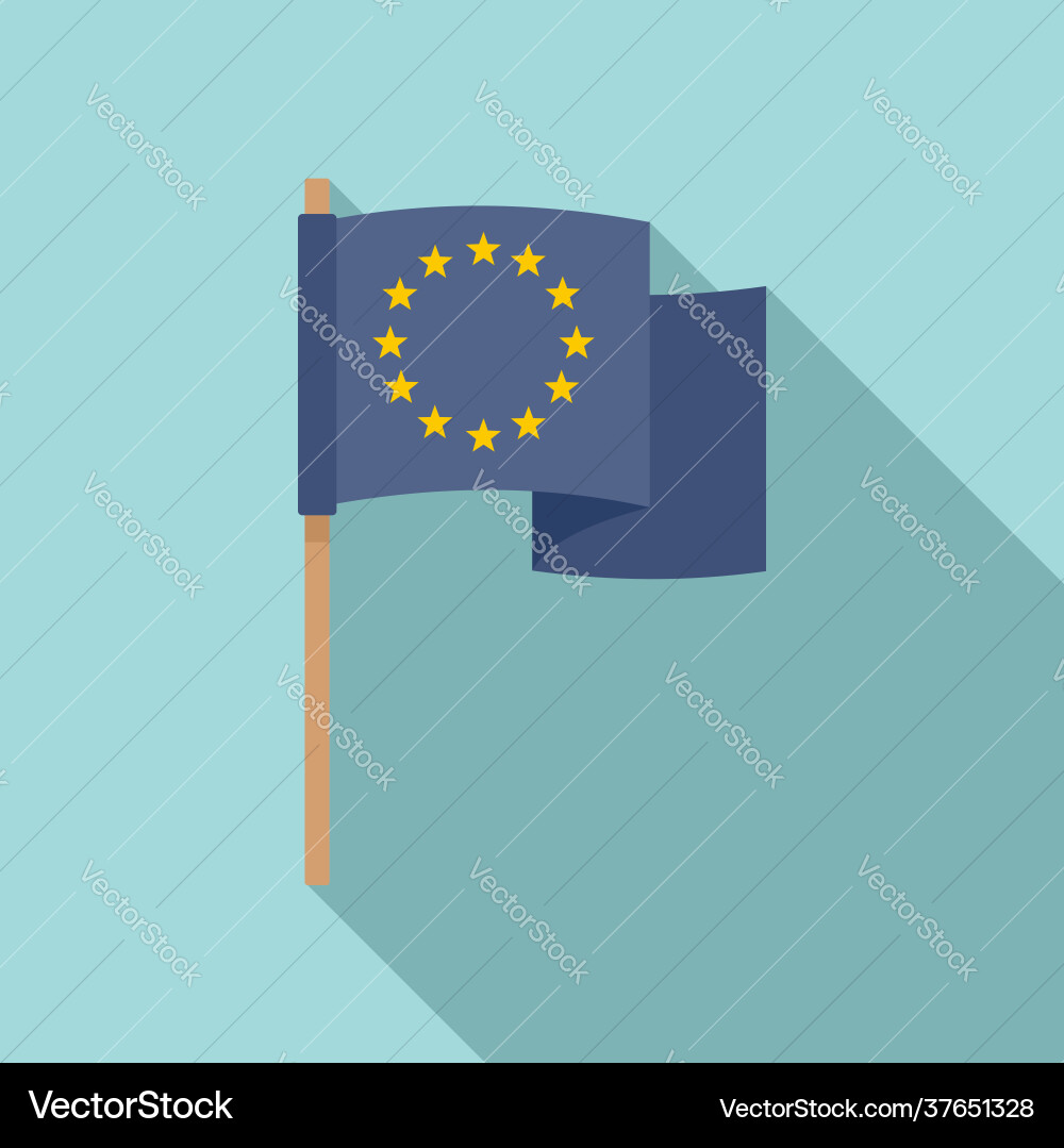 European union flag icon flat style Royalty Free Vector