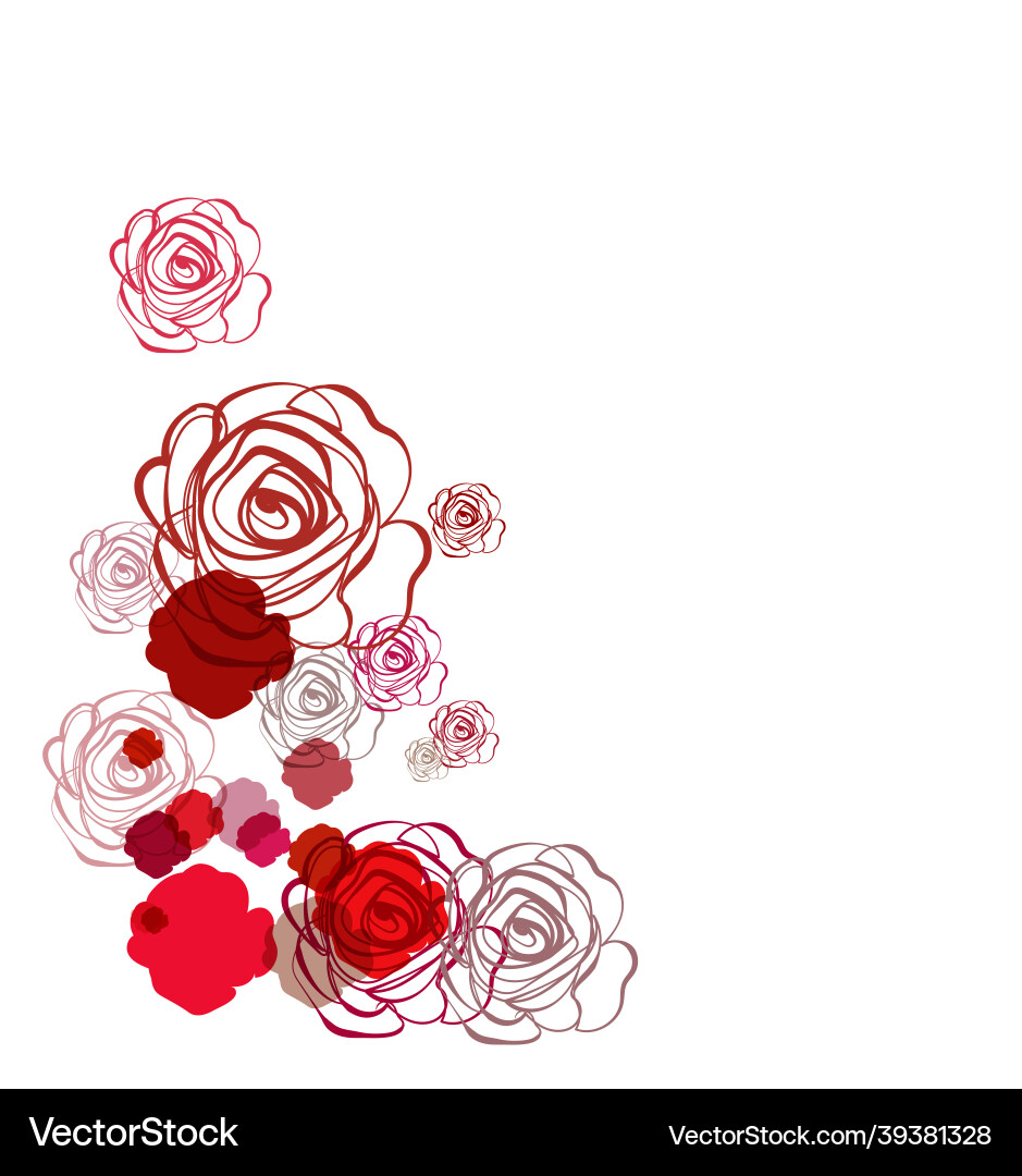 Flower line bright colorful card background Vector Image
