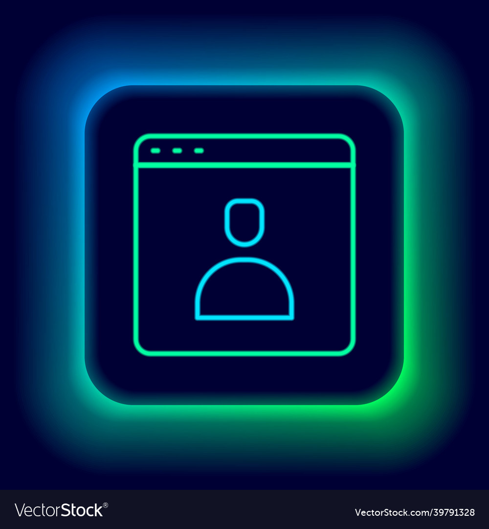 Glowing neon line create account screen icon Vector Image