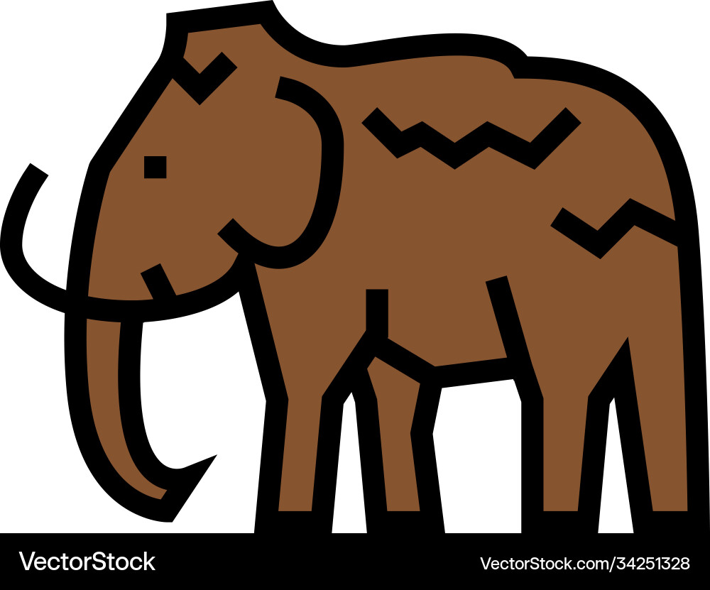 Mammoth animal color icon Royalty Free Vector Image