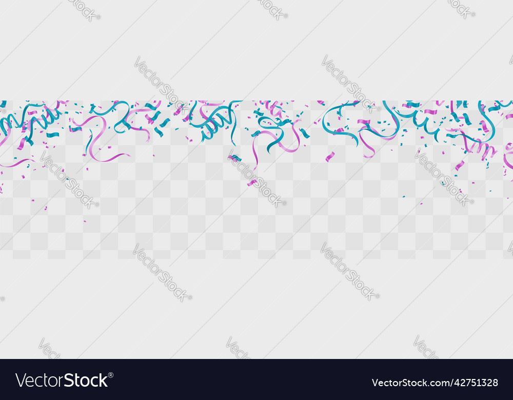 Many falling colorful tiny confetti and ribbon Vector Image
