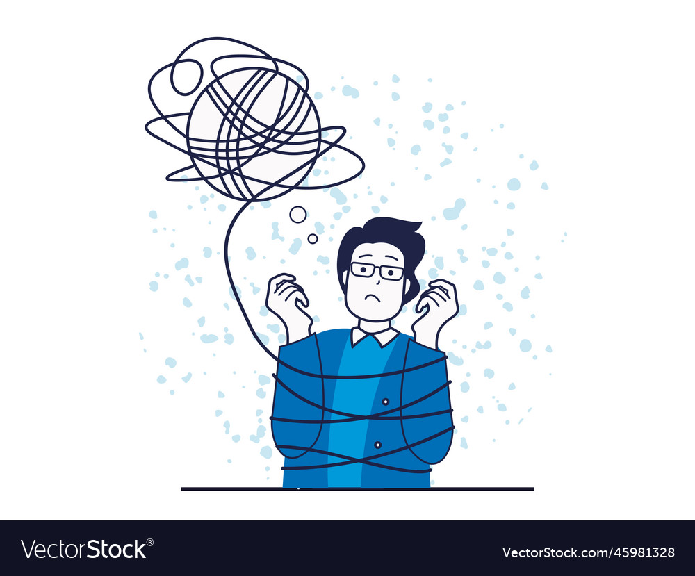 Mental health concept with character situation Vector Image