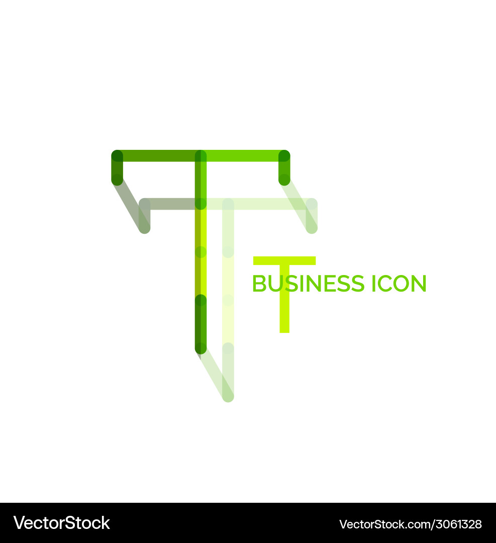 Minimal t font or letter logo design Royalty Free Vector