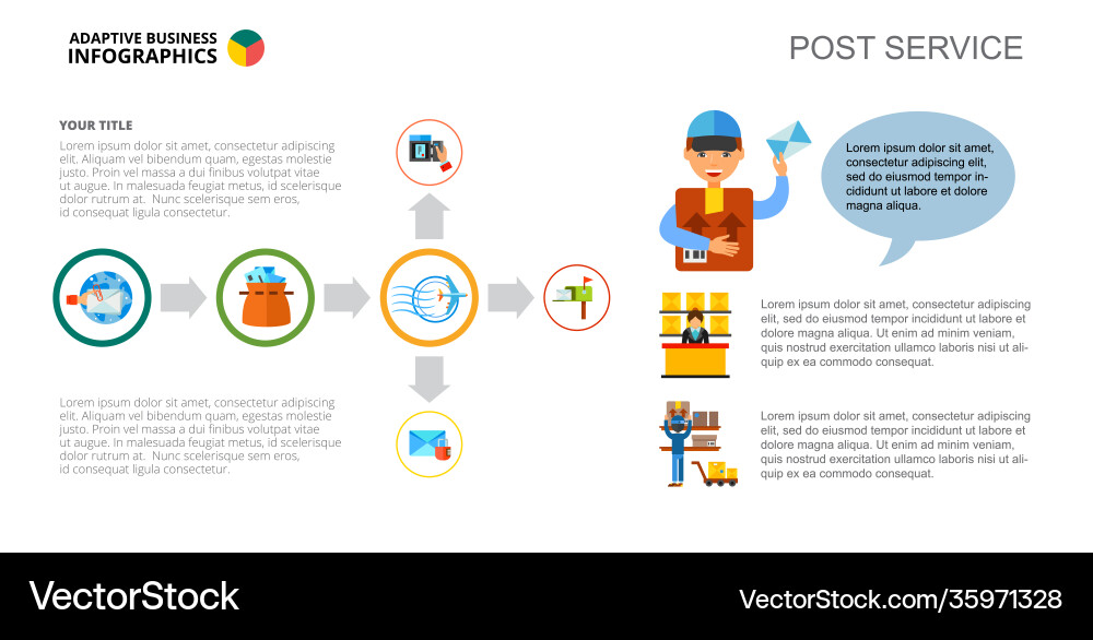 Process chart with slide template Royalty Free Vector Image