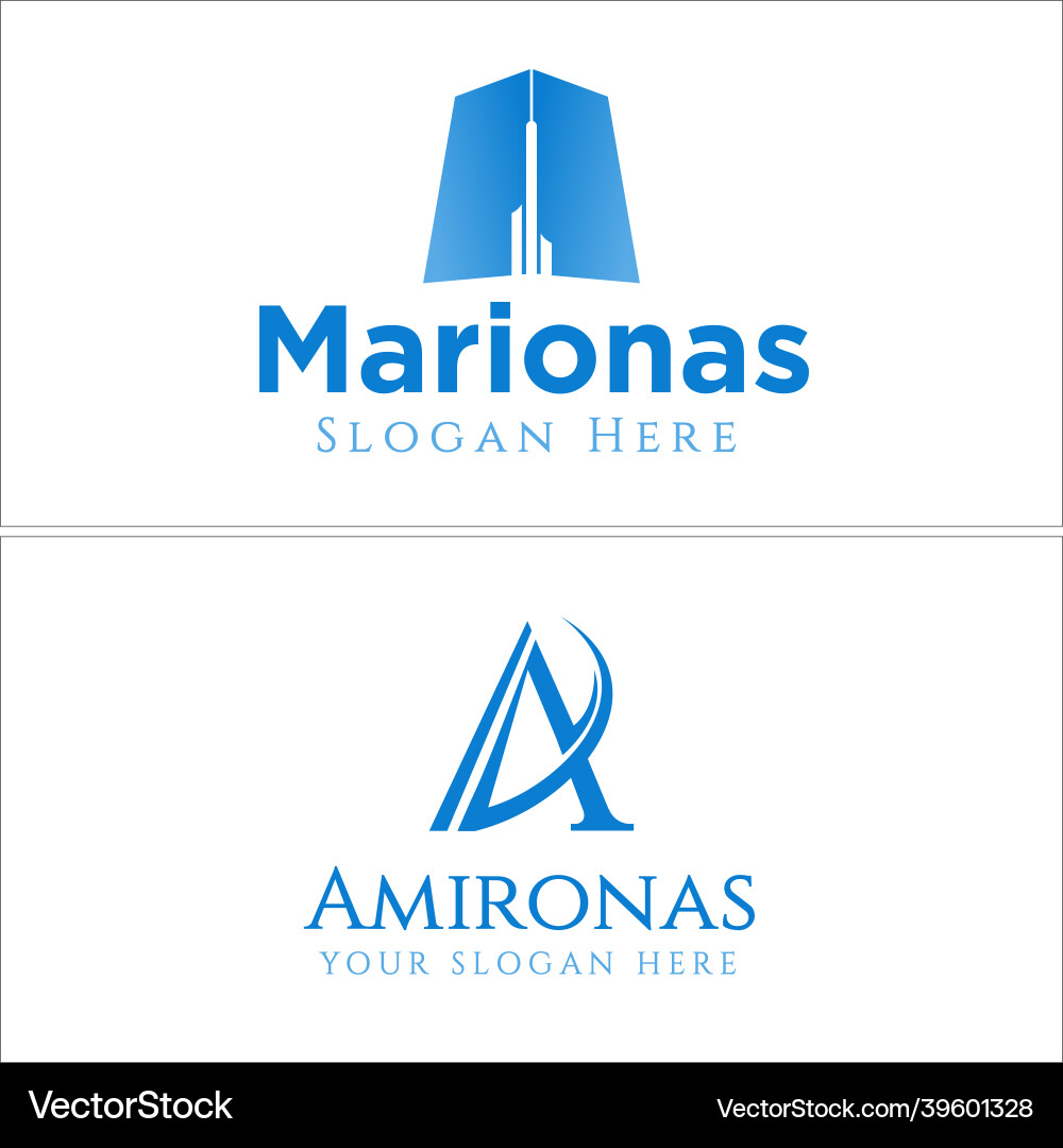 Real estate initial letter a building logo design Vector Image