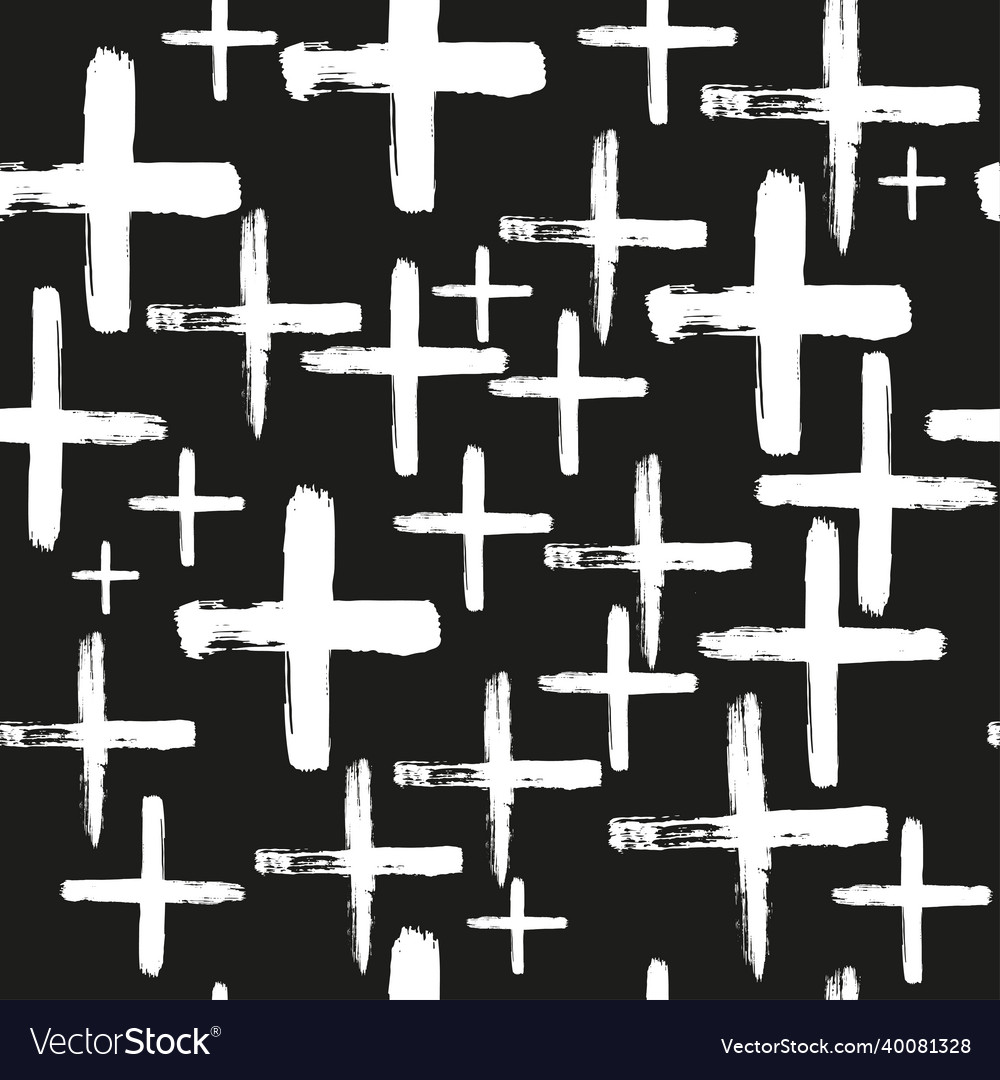 Seamless brush cross pattern Royalty Free Vector Image