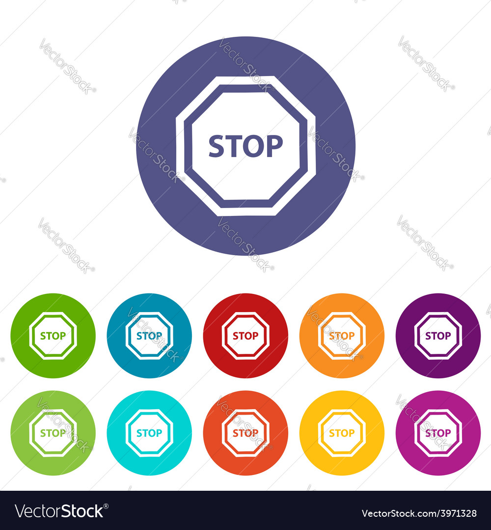 Stop flat icon Royalty Free Vector Image - VectorStock