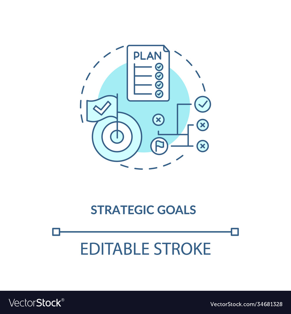 Strategic goals concept icon Royalty Free Vector Image