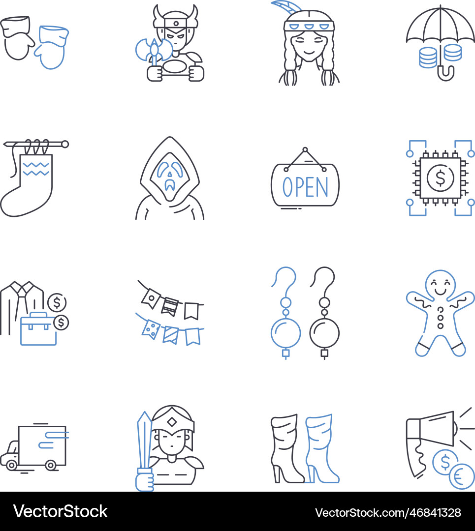 Textile production line icons collection weaving Vector Image