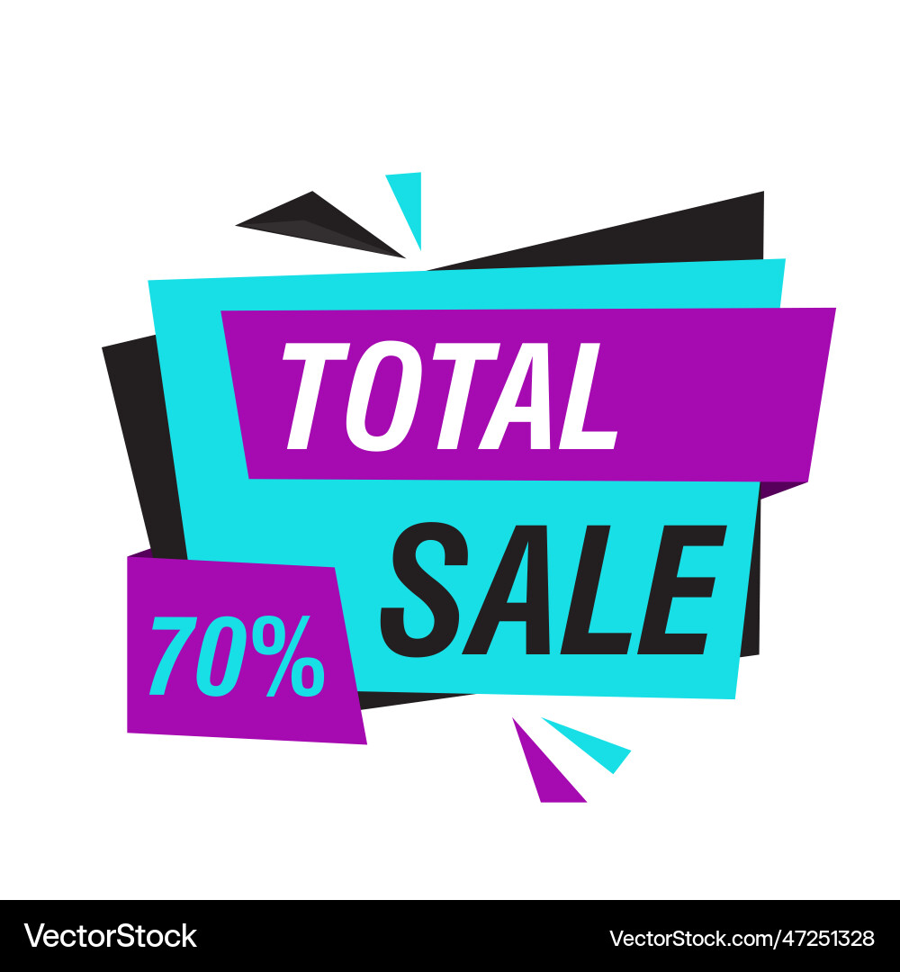 Total sale banner design on white background Vector Image