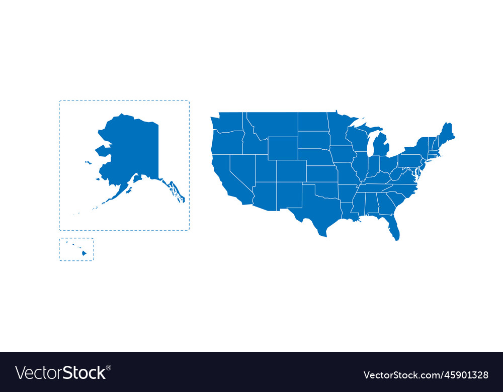 United states of america political map Royalty Free Vector