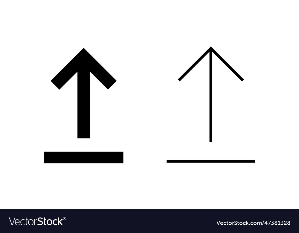 Upload icon set load data symbol Royalty Free Vector Image