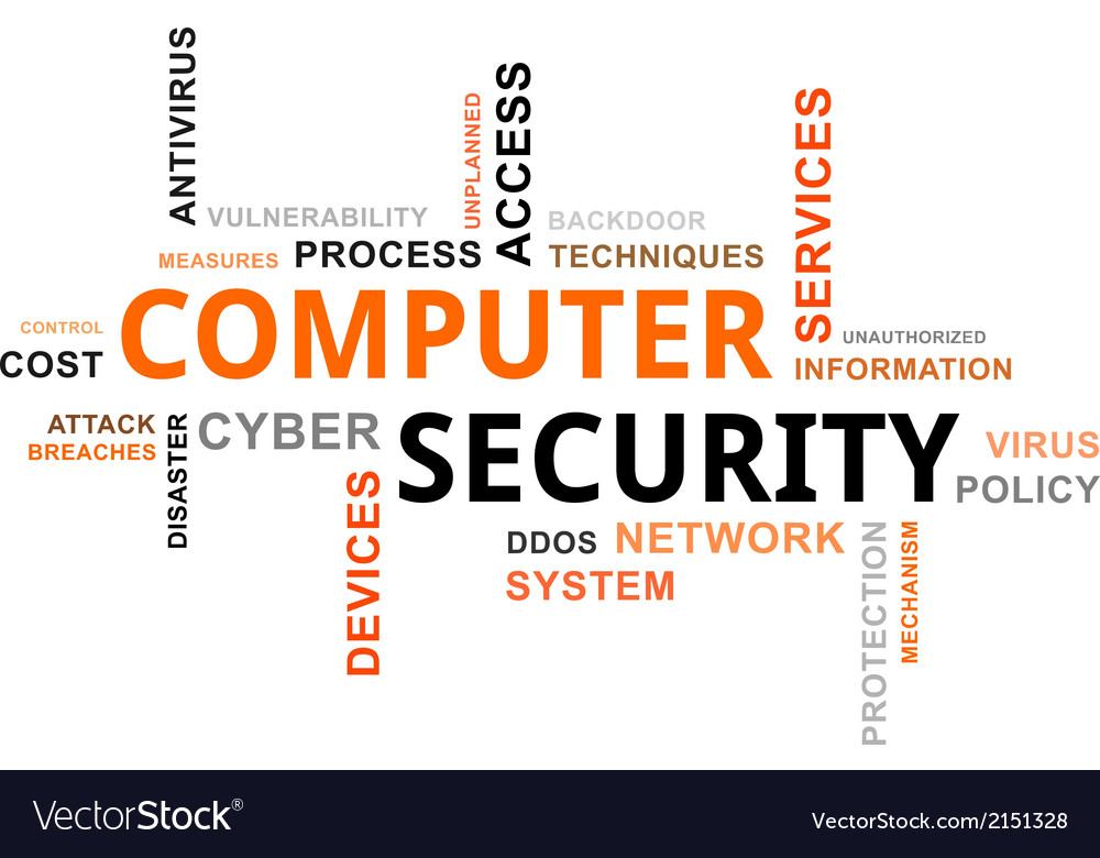 Word cloud computer security Royalty Free Vector Image