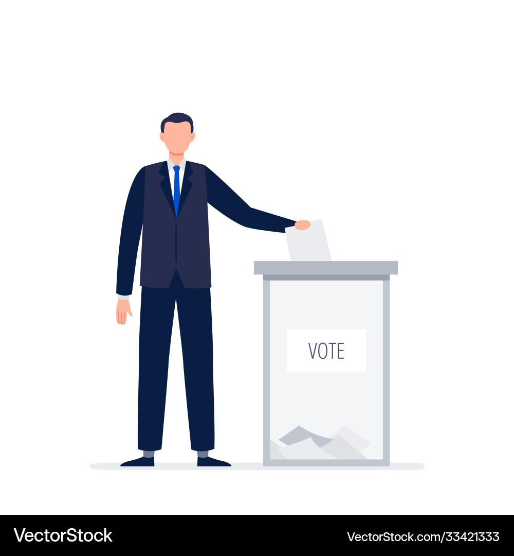 A man in business suit voting Royalty Free Vector Image
