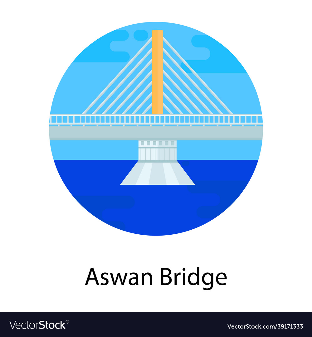 Aswan bridge Royalty Free Vector Image - VectorStock