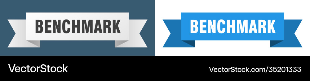 Benchmark ribbon benchmark isolated paper sign Vector Image