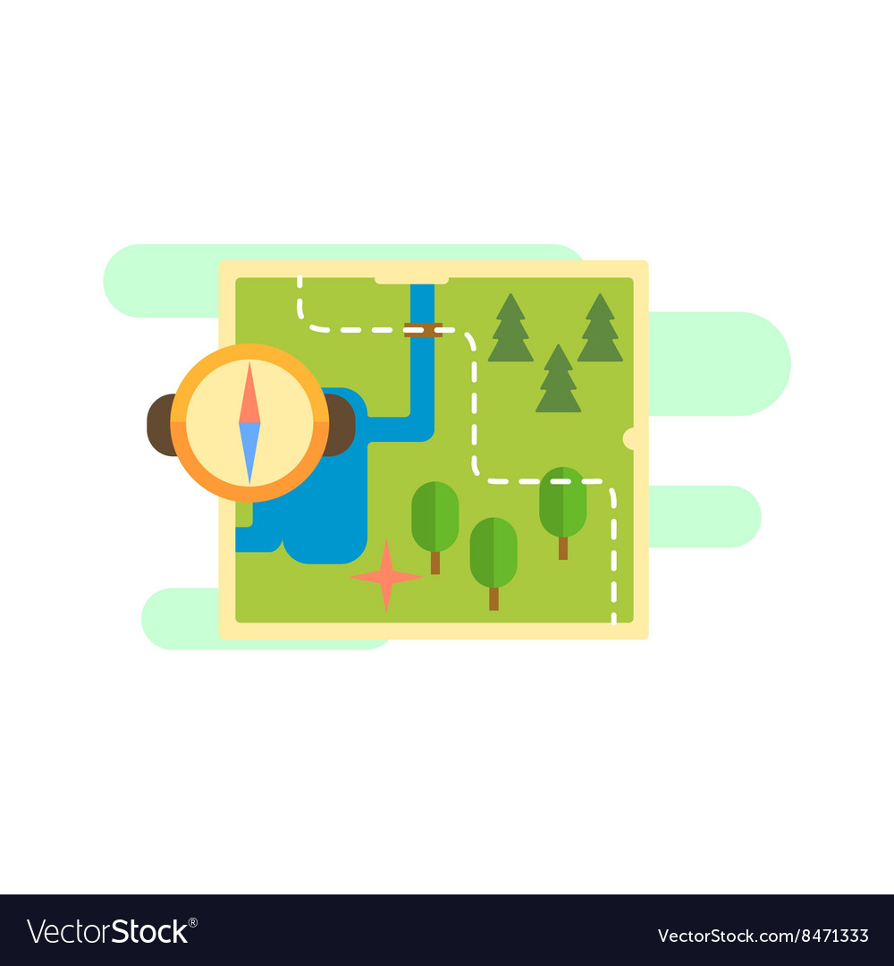 Compass and map Royalty Free Vector Image - VectorStock