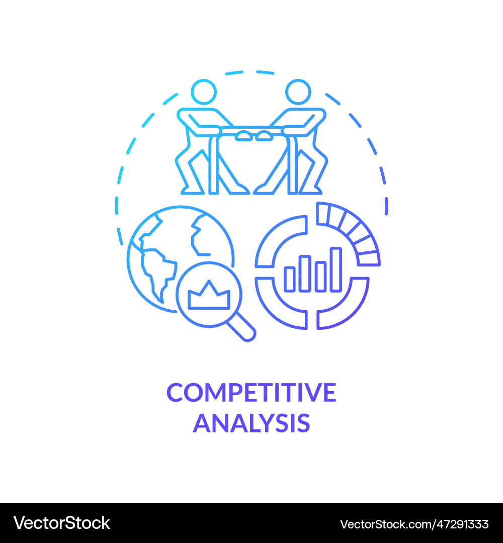 Competitive analysis blue gradient concept icon Vector Image
