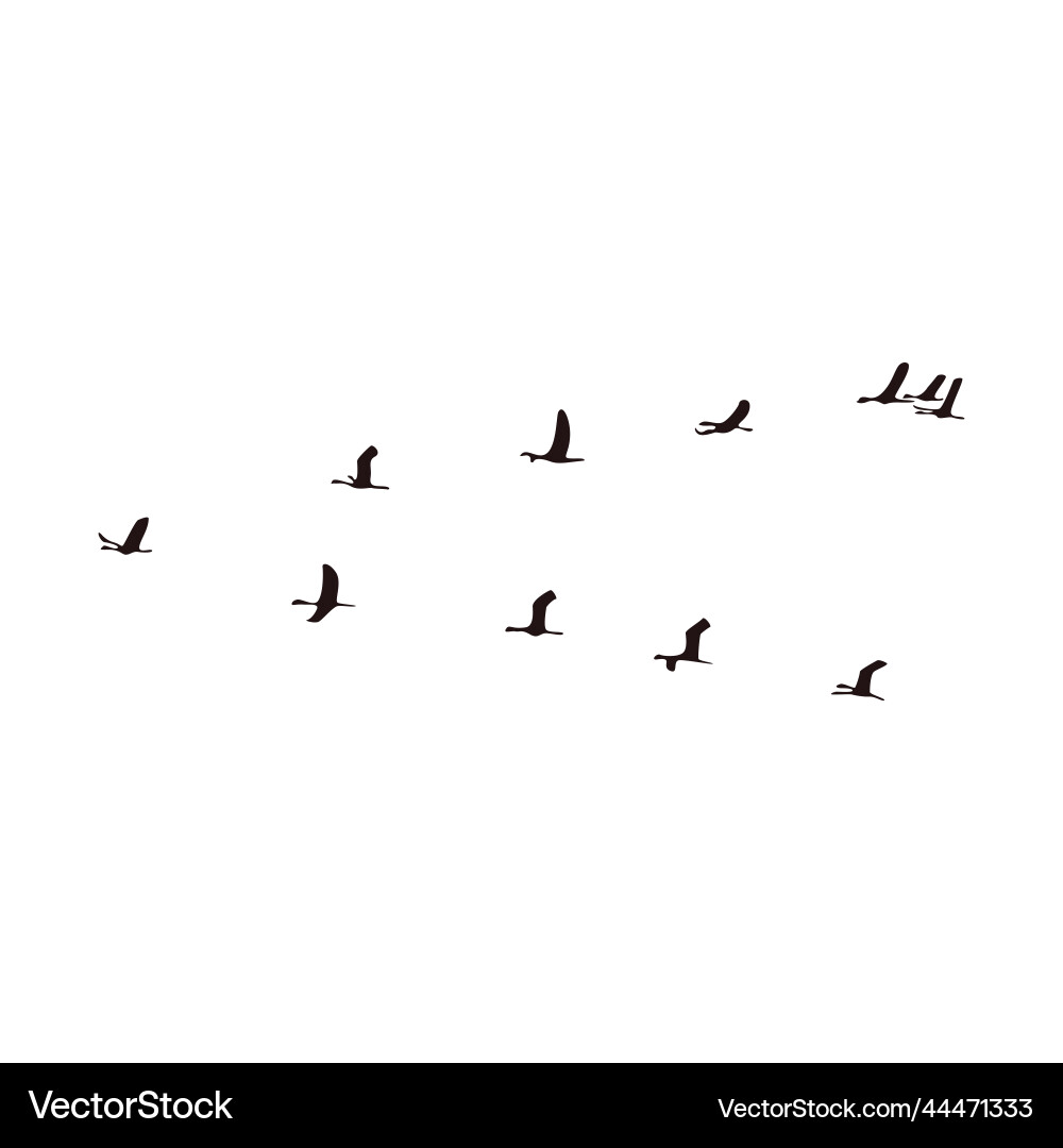 Flock of birds flying icon Royalty Free Vector Image