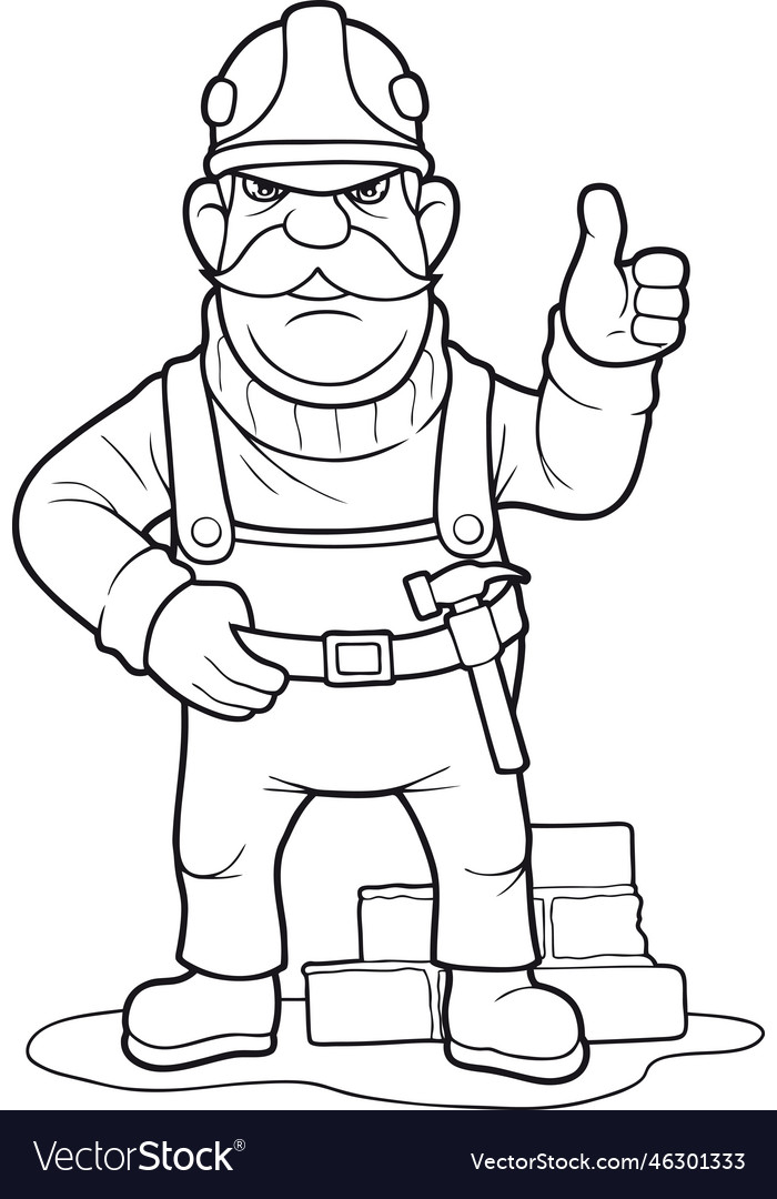 Funny worker Royalty Free Vector Image - VectorStock